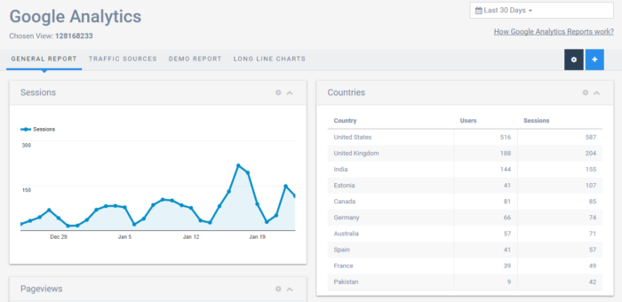 Google Analytics Reports Example - Reflective Data